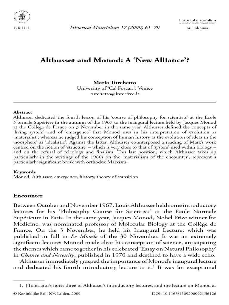Althusser Karsilasma Maddeciligi | PDF | Louis Althusser | Materialism