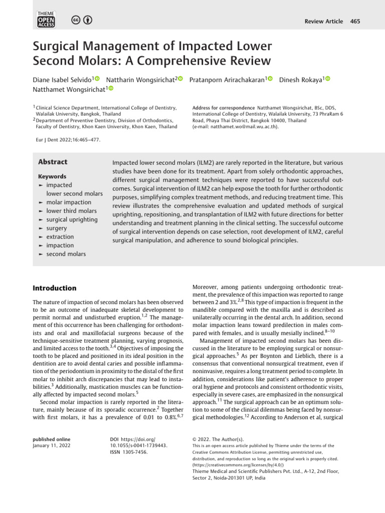 Surgical Management of Impacted Lower - A Comprehensive Review | PDF ...