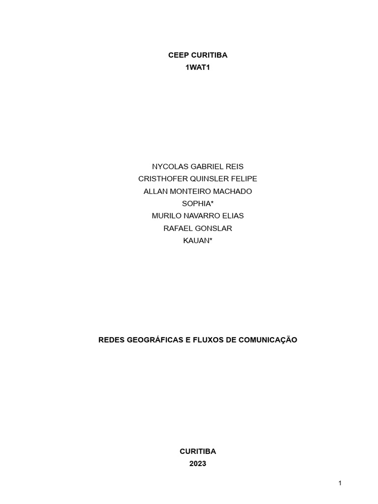 Redes Geográficas e Fluxos de Comunicação - 1wat1 | PDF | Rede de ...