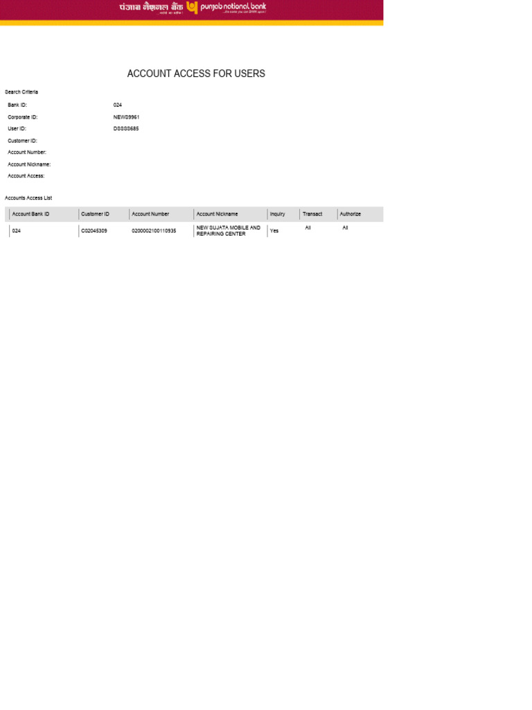 User Account Access Details Guide | PDF