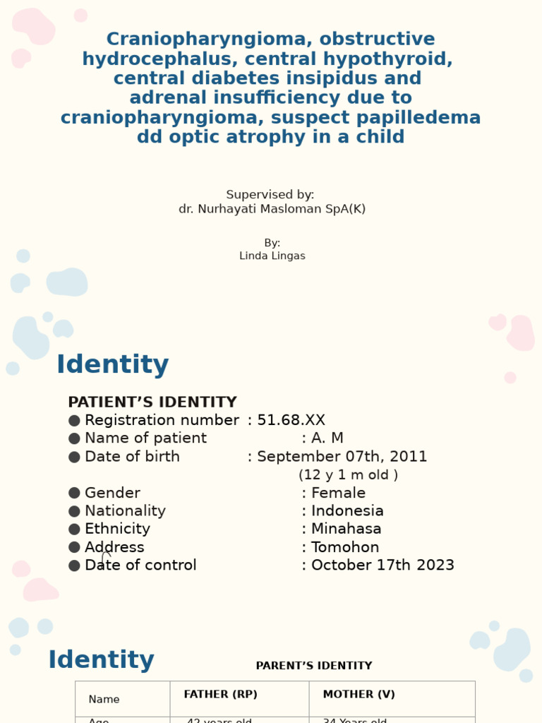 TERFIKS PPT Case Report Craniopharyngioma-2 | PDF | Pituitary Gland | Hypothalamus