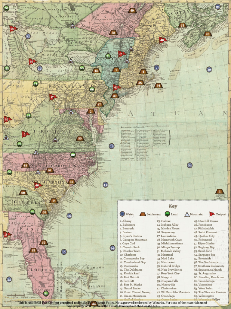 Colonial North America (Map) - GM Binder | PDF | Dungeons & Dragons ...