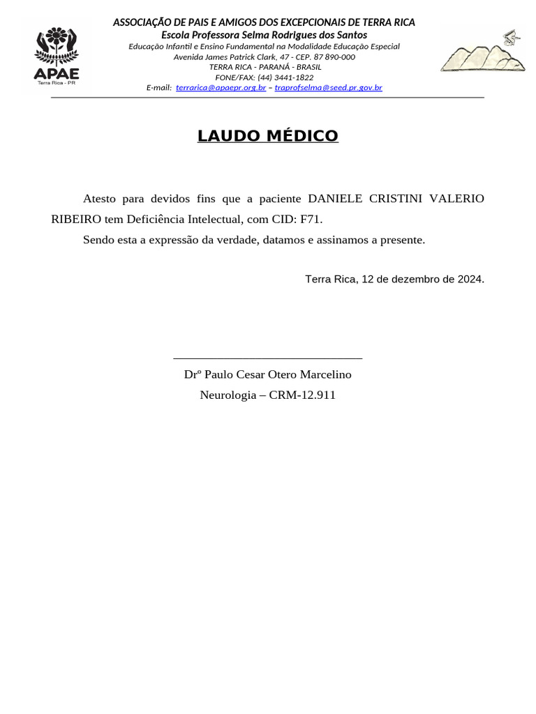Modelo de Laudo Médico | PDF