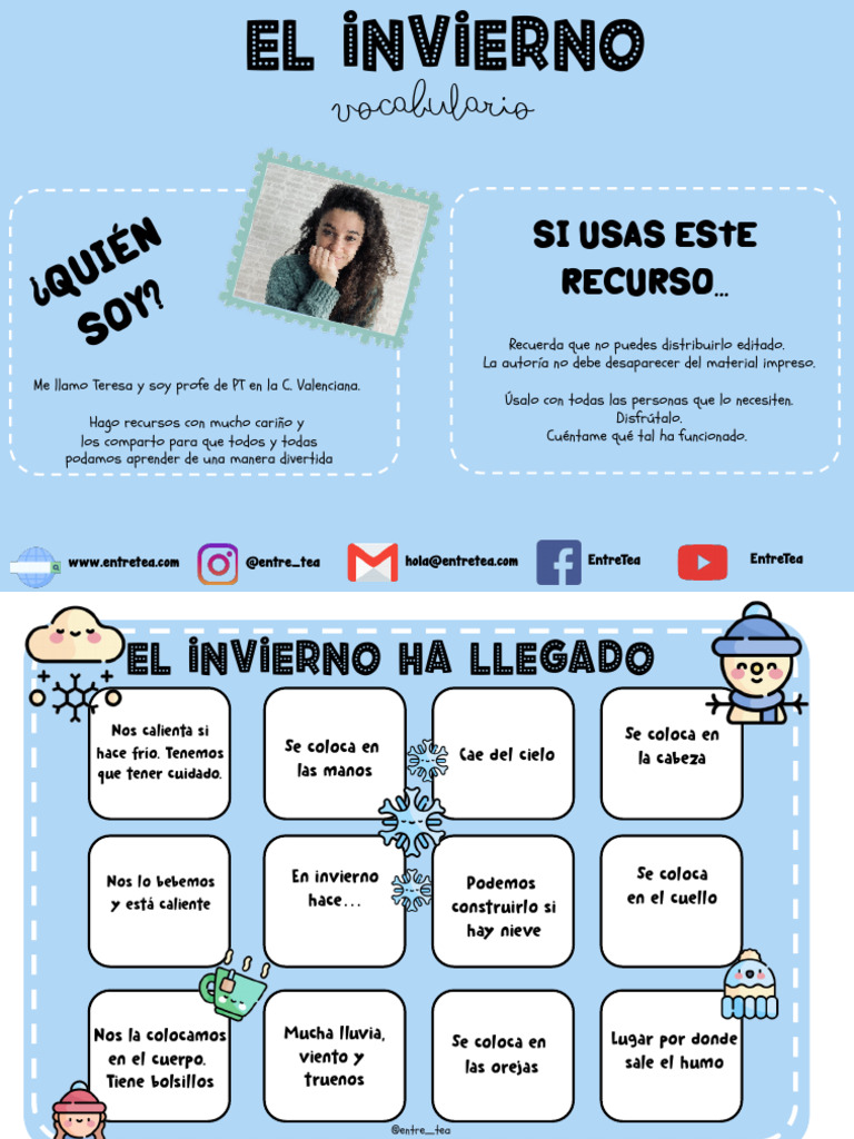 Recursos educativos sobre el invierno | PDF | Nieve | Clima