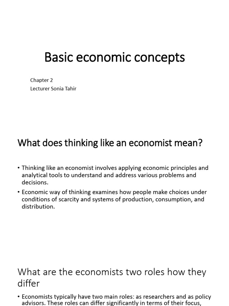 Basic Economic Concepts Second Lecture | PDF | Economics | Economies