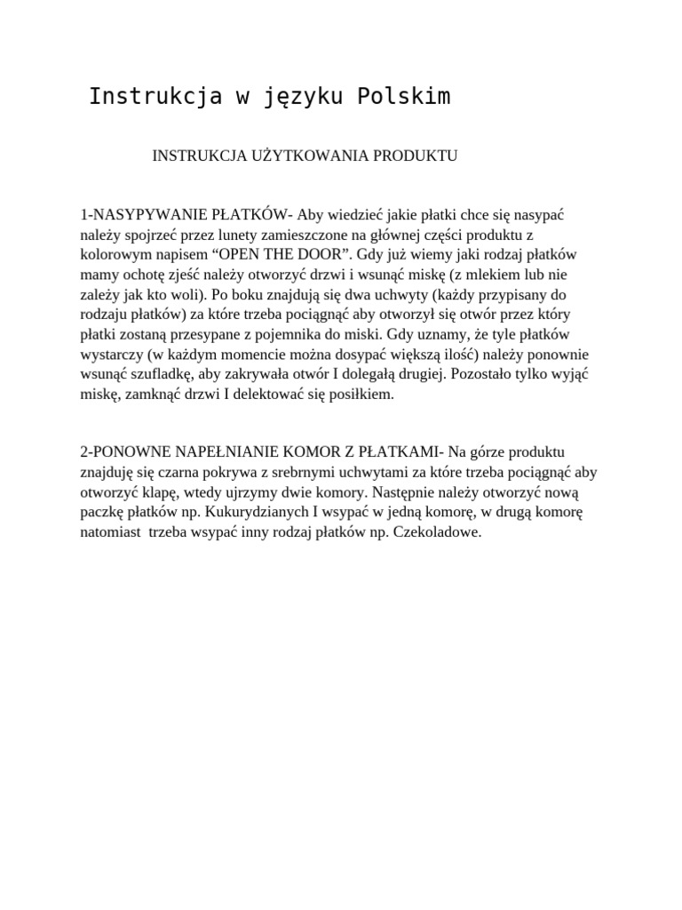 INSTRUKCJA | PDF