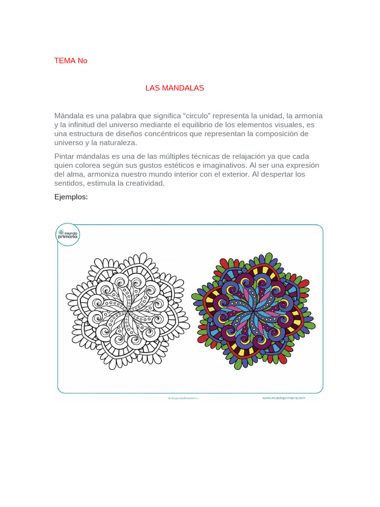 Tema N° 1 Las Mandalas-1 | PDF