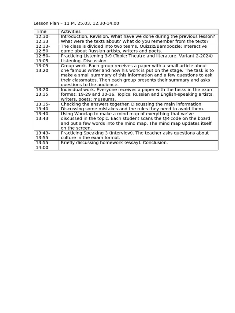 Lesson Plan 25.03 | PDF