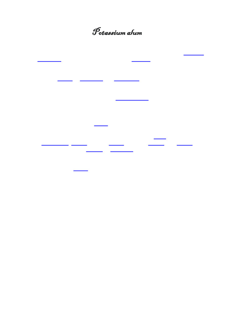 Uses and History of Potassium Alum | PDF | Chemical Compounds ...