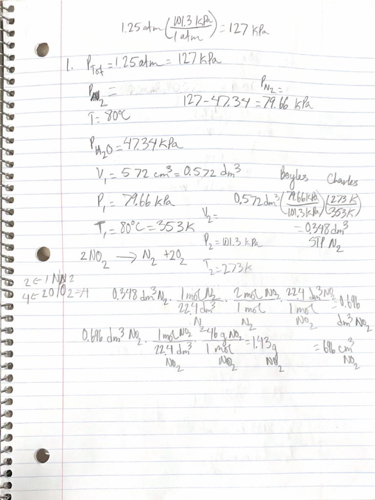 Gas Law Review Chem 1 | PDF