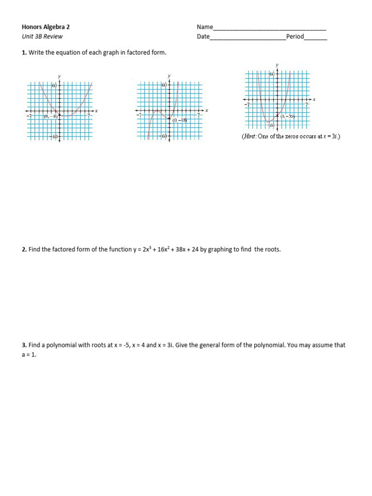 Polynomial Functions Worksheet 2.5 Answers | PDF