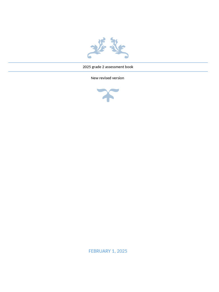 2025 Grade 2 Assessment Book | PDF | Rhythm