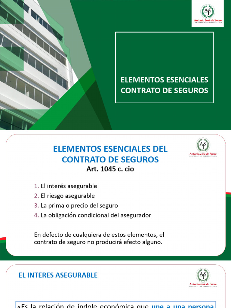 Elementos del Contrato de Seguros | PDF | Póliza de seguros | Seguro
