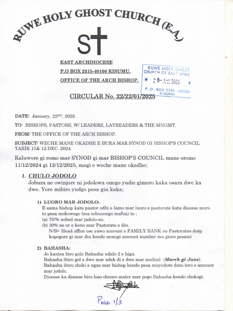 Synod Circular. 2024 Dec | PDF