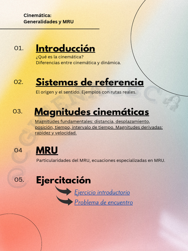 01 Cinemática - MRU | PDF | Velocidad | Integral