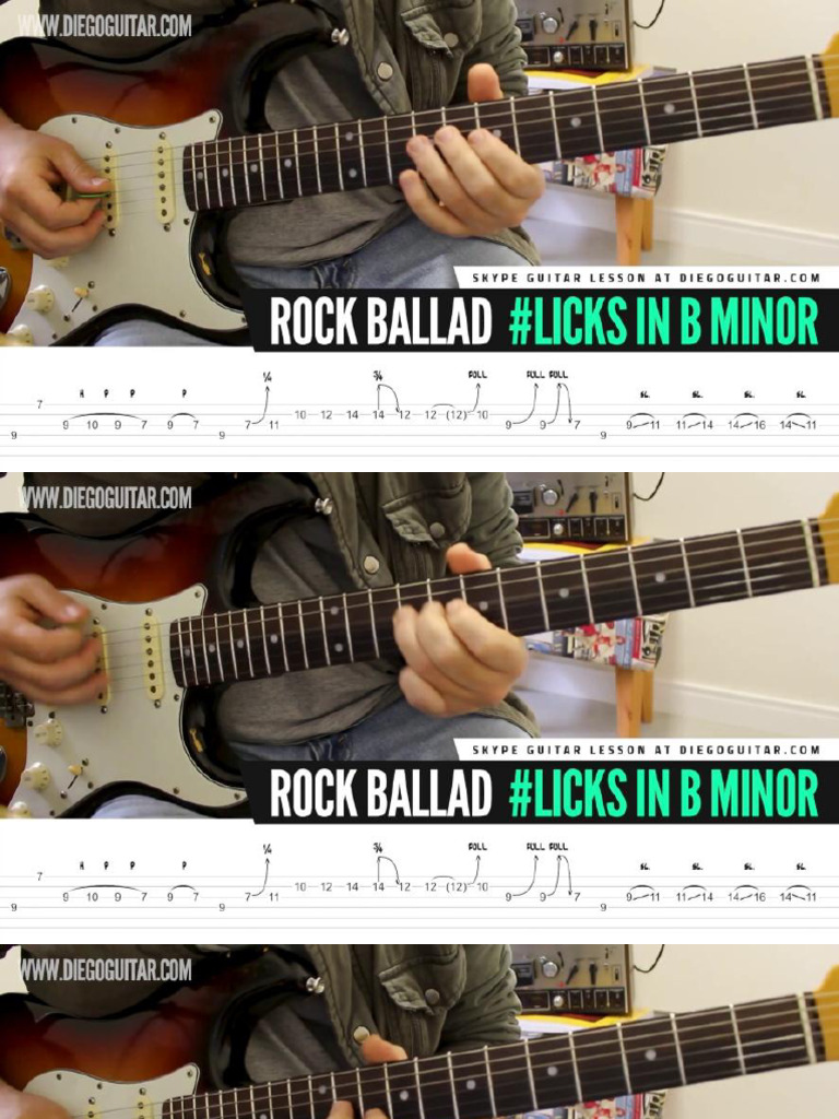Melodic Rock Ballad Guitar Bminor Licks | PDF
