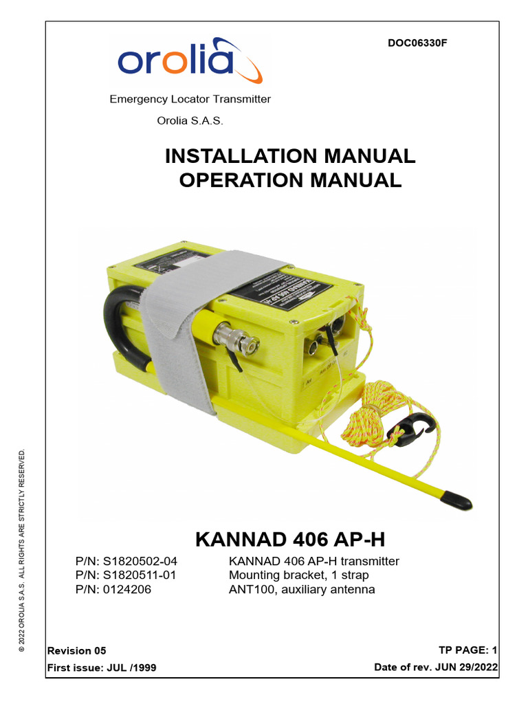ELT Kannad 406 AP-H Rev05 | PDF | Electronics | Telecommunications ...