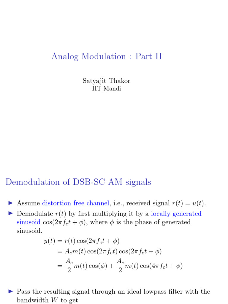 Lecture6 AnalogModulationPart II | PDF | Modulation | Telecommunications