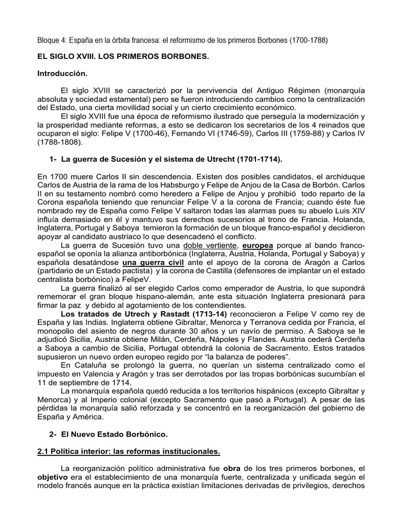 EL SIGLO XVIII (2) | PDF | Imperio español | España