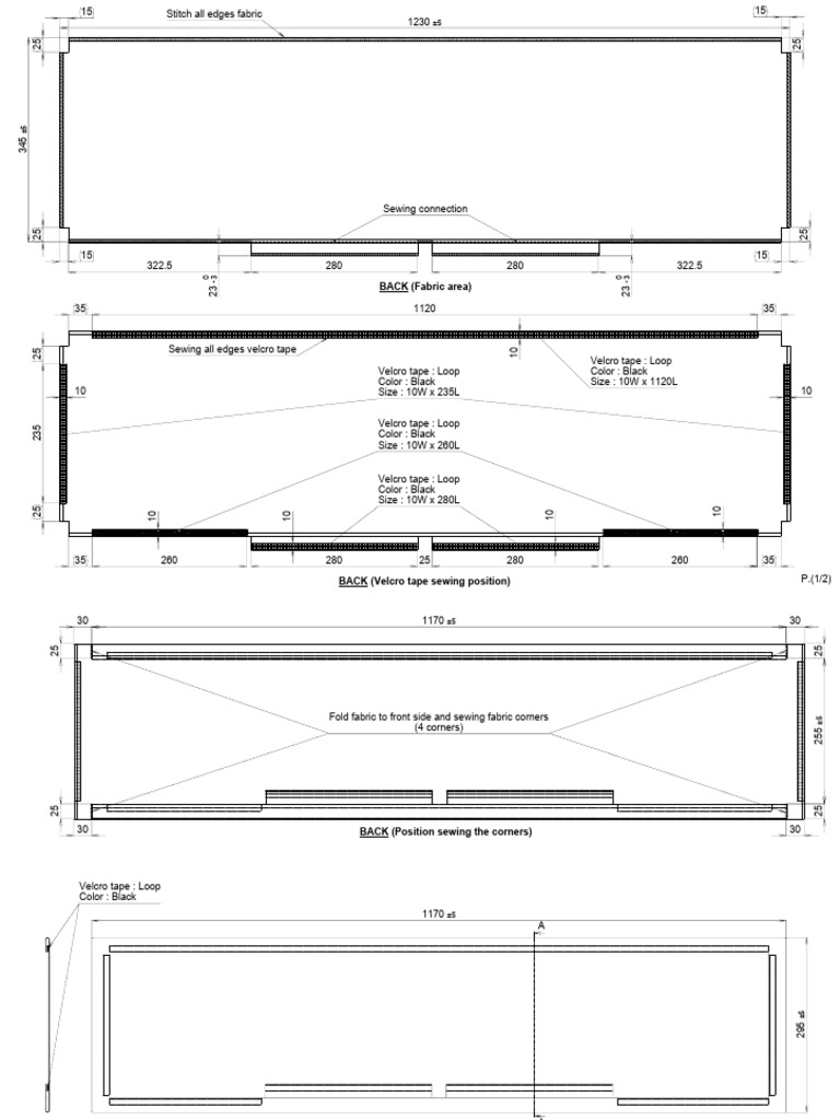 Fabric Pattern Scale 1 To 1 | PDF | Sewing | Textile Arts
