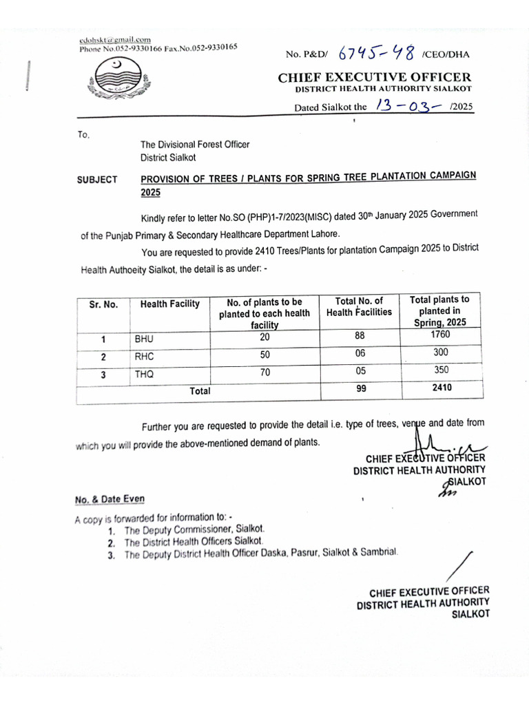 Spring Tree Plantation Campaign 2025 | PDF