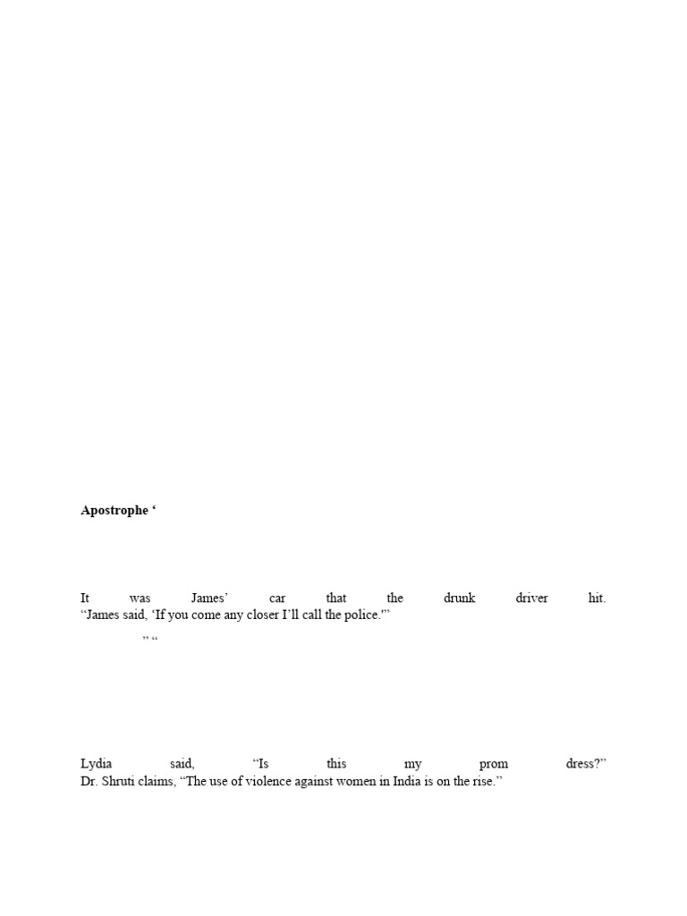 Punctuation, Capitalization and | PDF | Adverb | Ellipsis