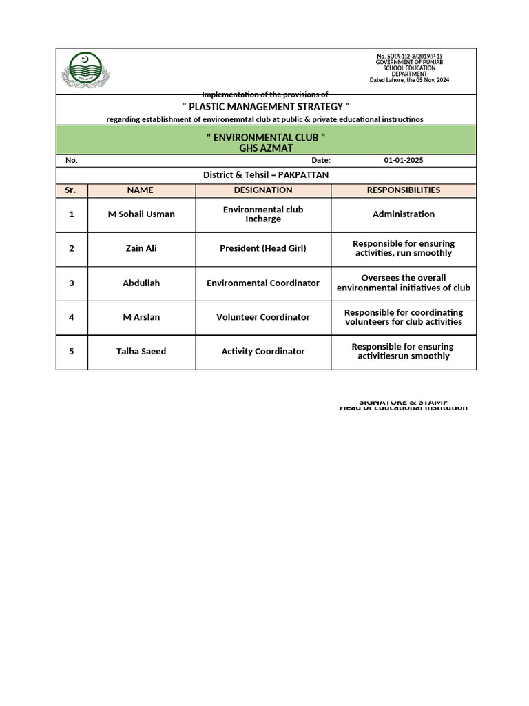 Environmental Club-1 | PDF