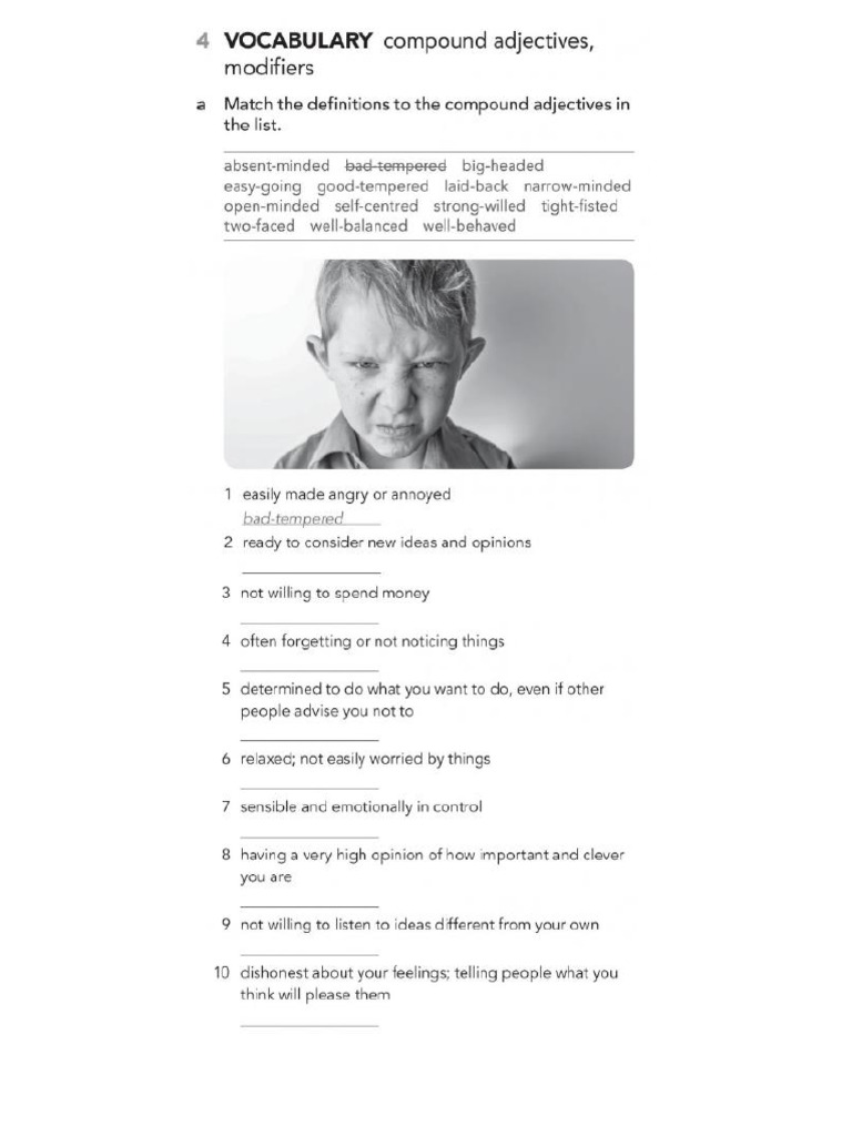 Compound Adjectives - Exercises | PDF