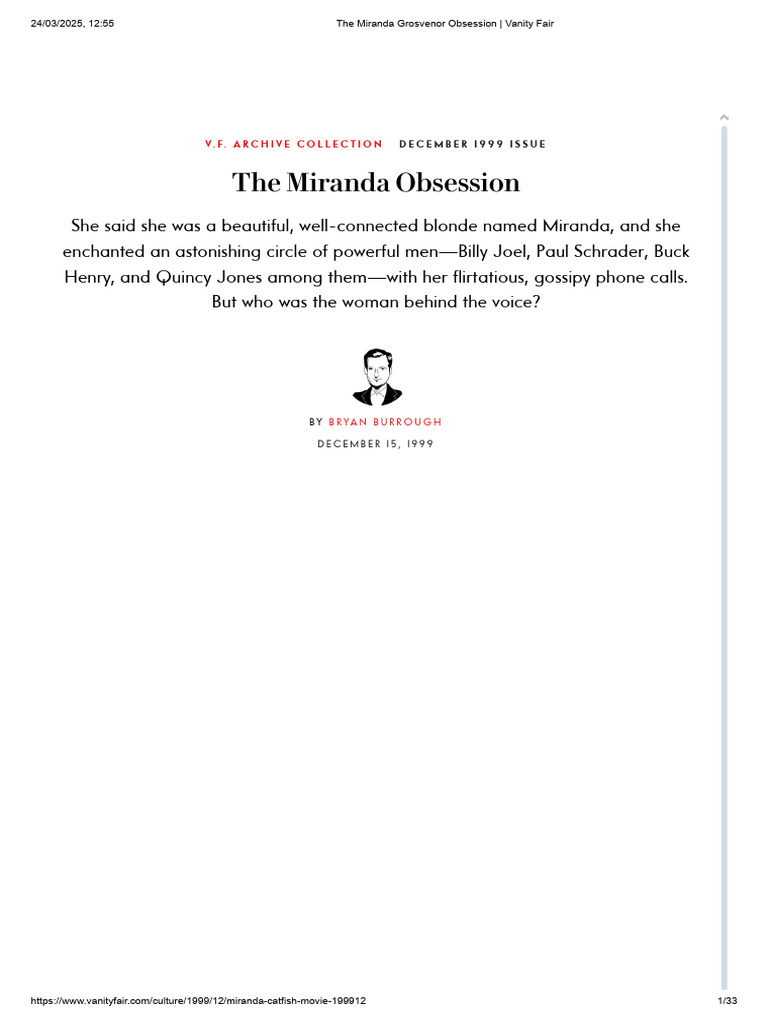 The Miranda Grosvenor Obsession - Vanity Fair | PDF