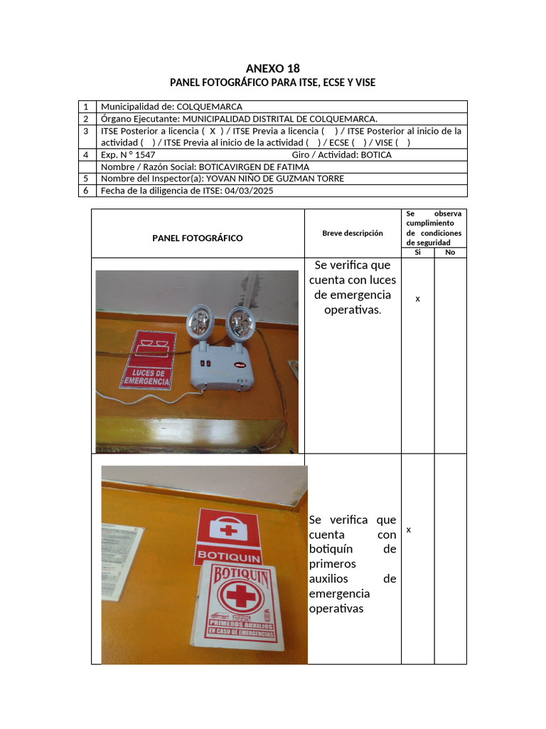 Anexo 18 - Formato para Panel Fotografico | PDF