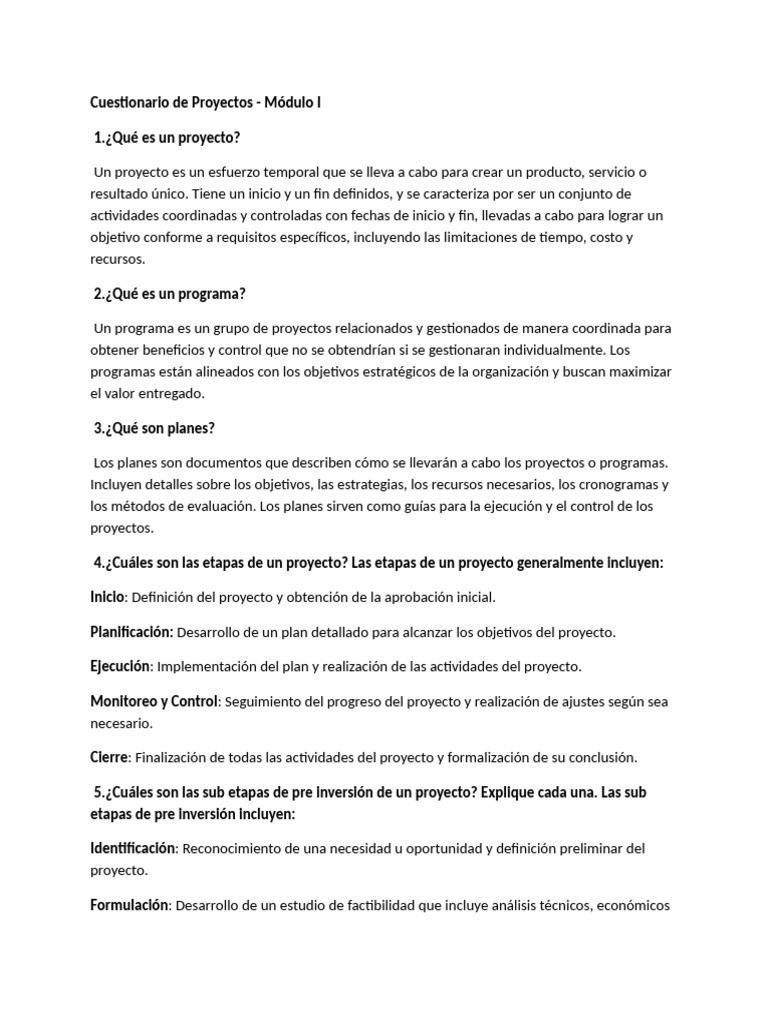Proyectos Modulo 1 | PDF | Estudio de factibilidad | Planificación