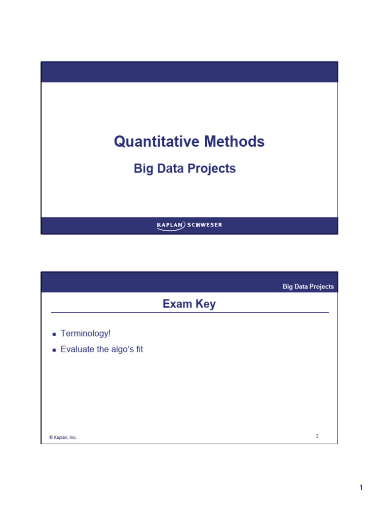 Quant Big Data Projects 2024 Masterclass CFA L2 | PDF