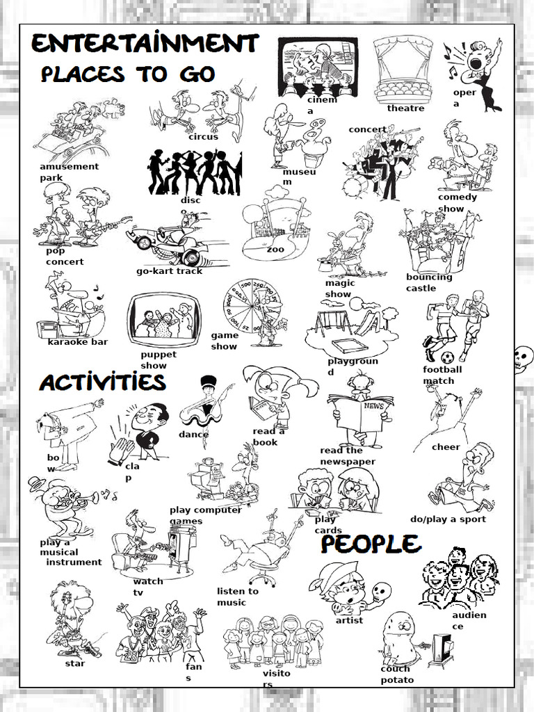 Entertainment Picture Dictionary Classroom Posters Picture Description ...