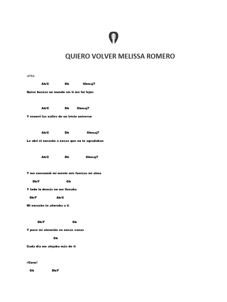 Quiero Volver - Melissa Romero | PDF