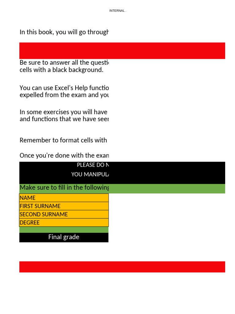 Electric Vehicle Exam Instructions | PDF | Microsoft Excel | Car