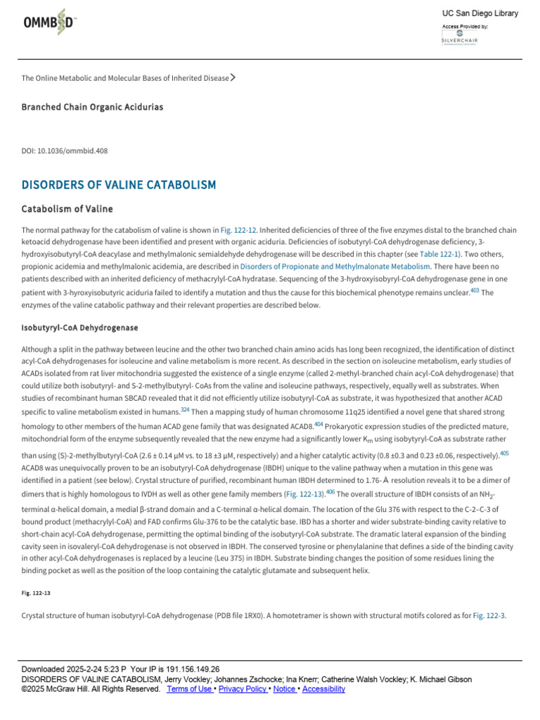 Disorders of Valine Catabolism | PDF | Enzyme | Metabolism