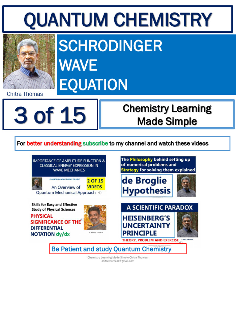 3 Schrodinger Wave Equation | PDF | Waves | Schrödinger Equation