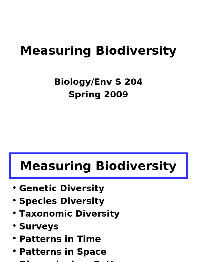 Understanding Biodiversity Metrics | PDF | Biodiversity | Taxonomy ...