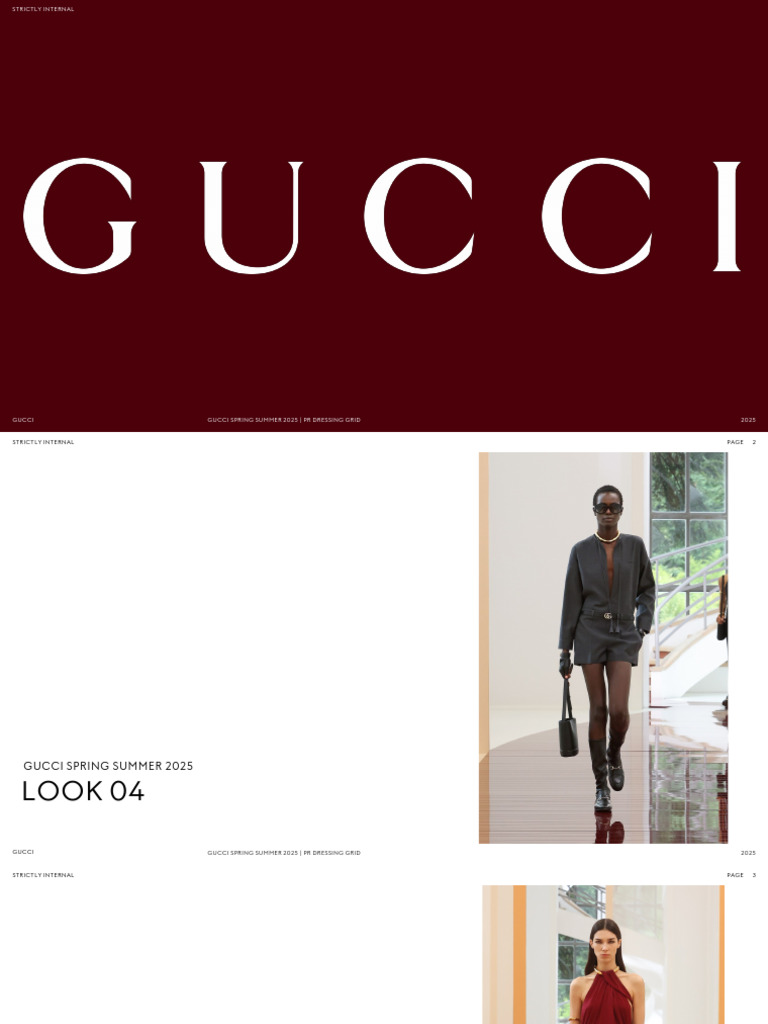 Gucci Womens Spring Summer 2025_Samples Dressing Grid_final | PDF