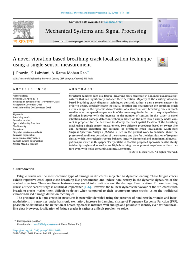 Mechanical Systems and Signal Processing | PDF | Spectral Density ...