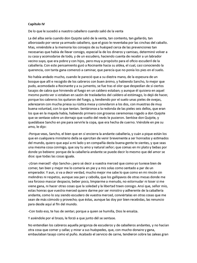 Don Quijote y la vida de caballero | PDF | Don Quijote