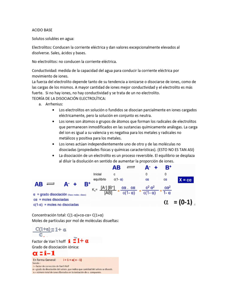 Conceptos Clave de Ácidos y Bases | PDF | Ácido | Química