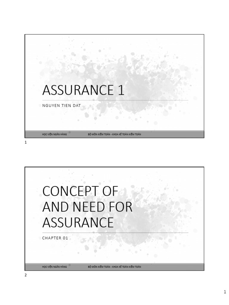 Chapter 01 - Concept of and Need For Assurance | PDF | Audit | Business
