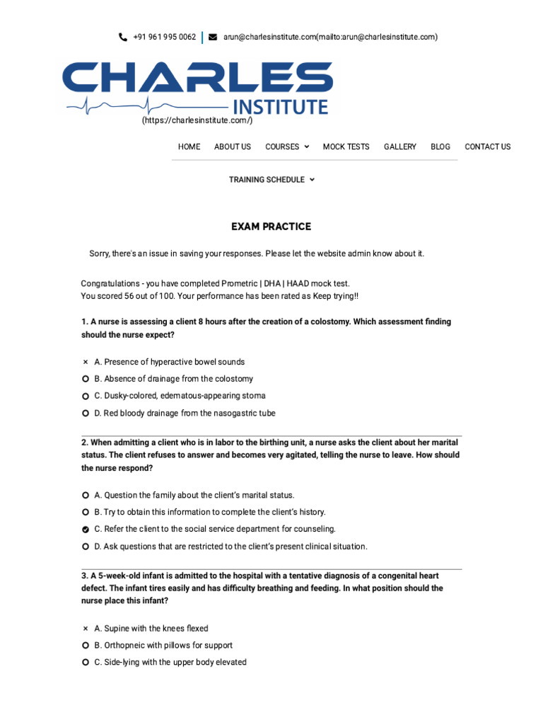 Prometric Sample Questions - CHARLES | PDF | Kidney | Breast Milk