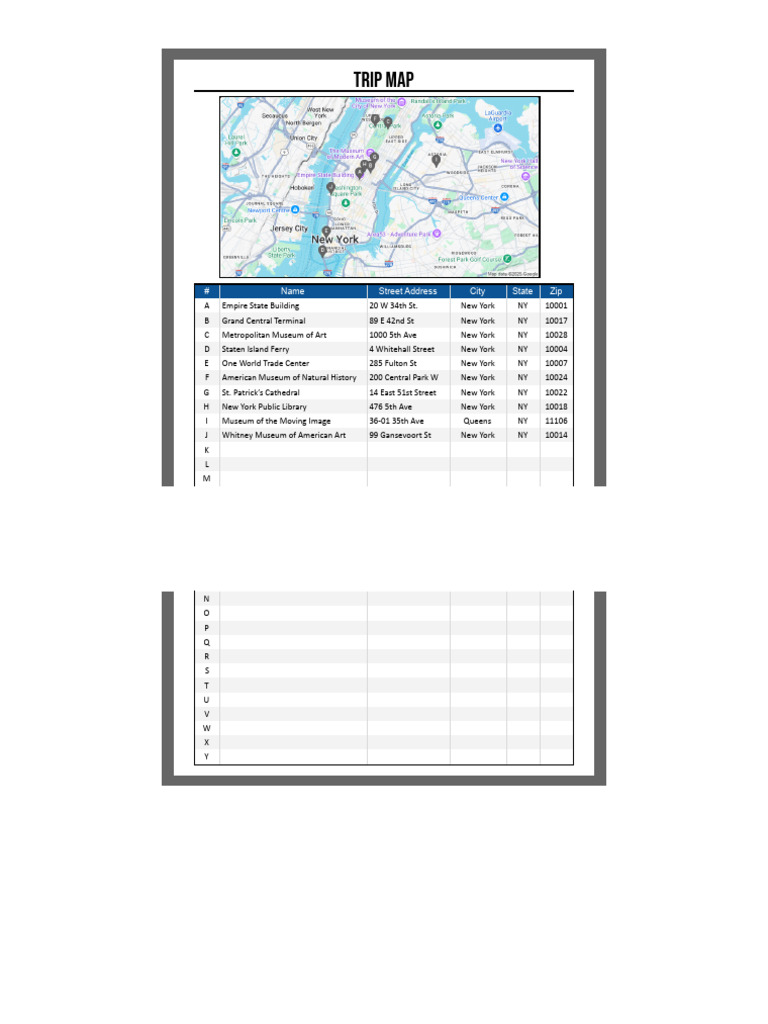 Cópia de Mapping Addresses Using Google Maps - SheetsNinja - MAP | PDF