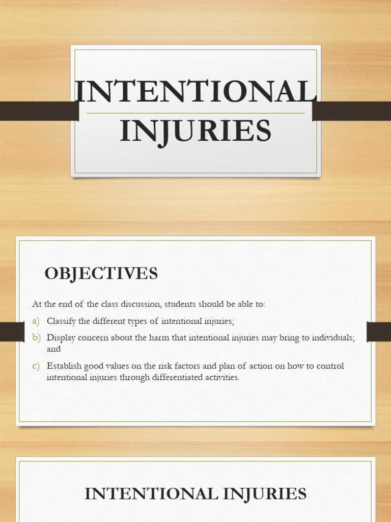 Health Ppt Intentional Injuries Copy1 | PDF | Defamation | Bullying