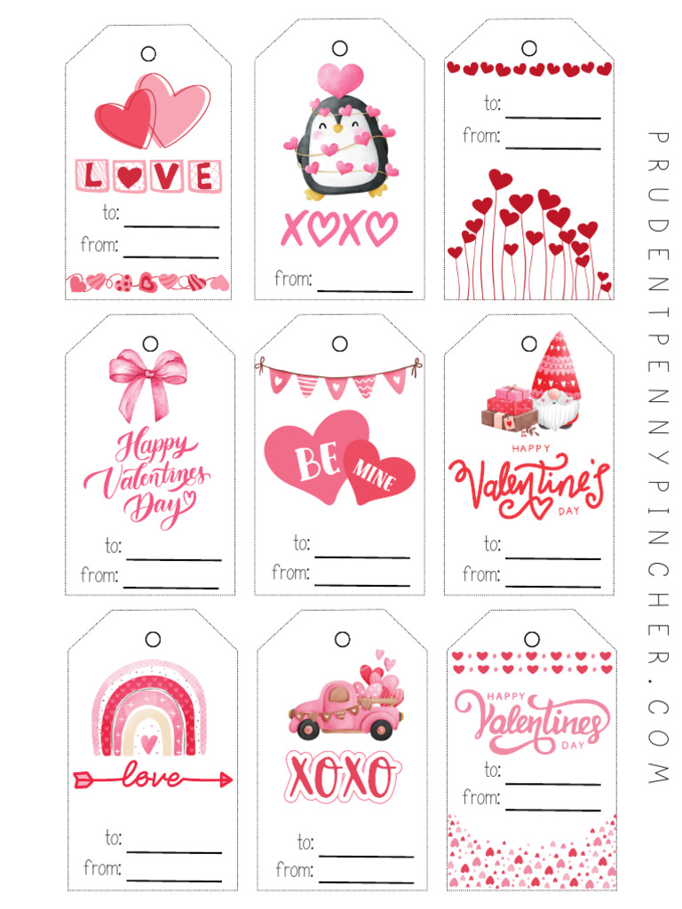 Valentine Gift Tags US Letter 2 | PDF