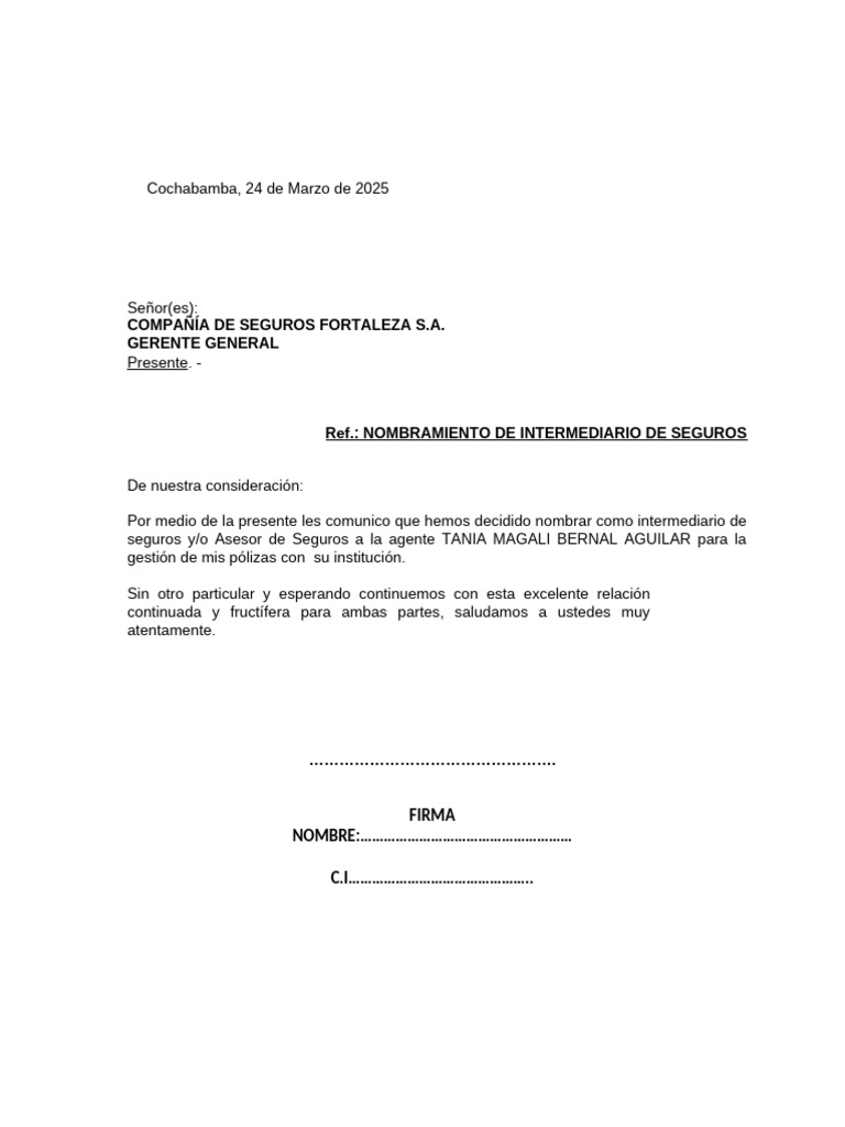 Carta de Nombramiento | PDF