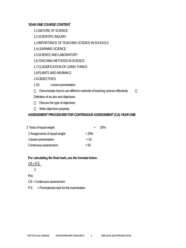 Year One Science Curriculum Overview | PDF | Constructivism (Philosophy ...