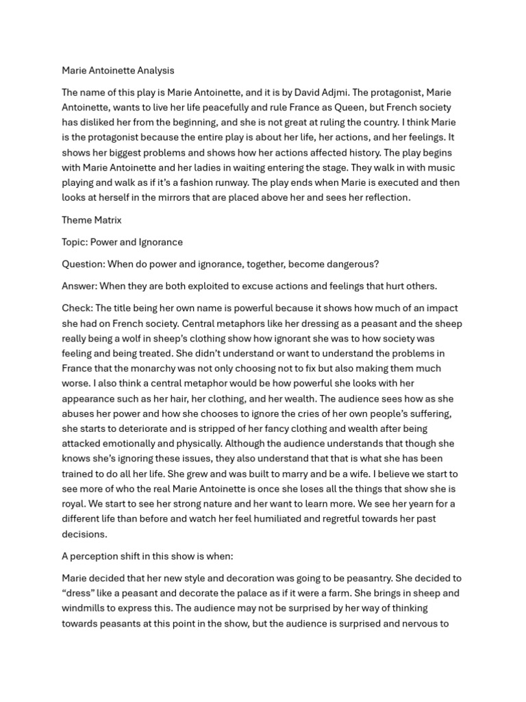 Marie Antoinette Analysis 2 | PDF | Marie Antoinette